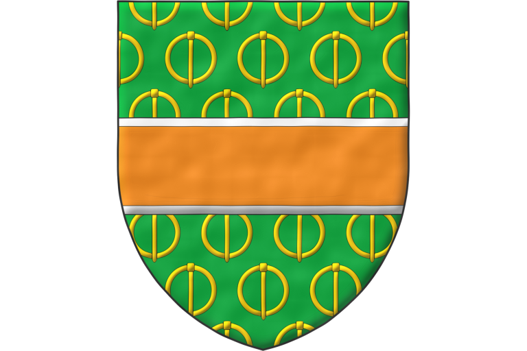 J. F. Case, semé of buckles – Salmeron Heraldry